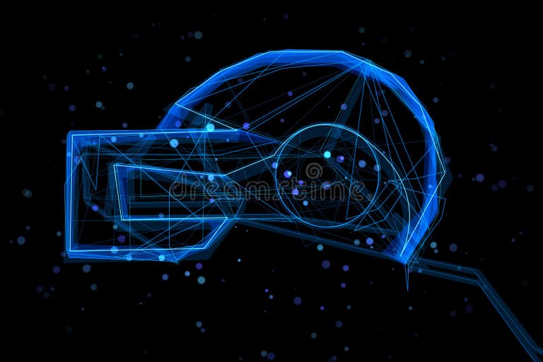 Virtual and Augmented Reality Concept with Digital Blue Human Head ...