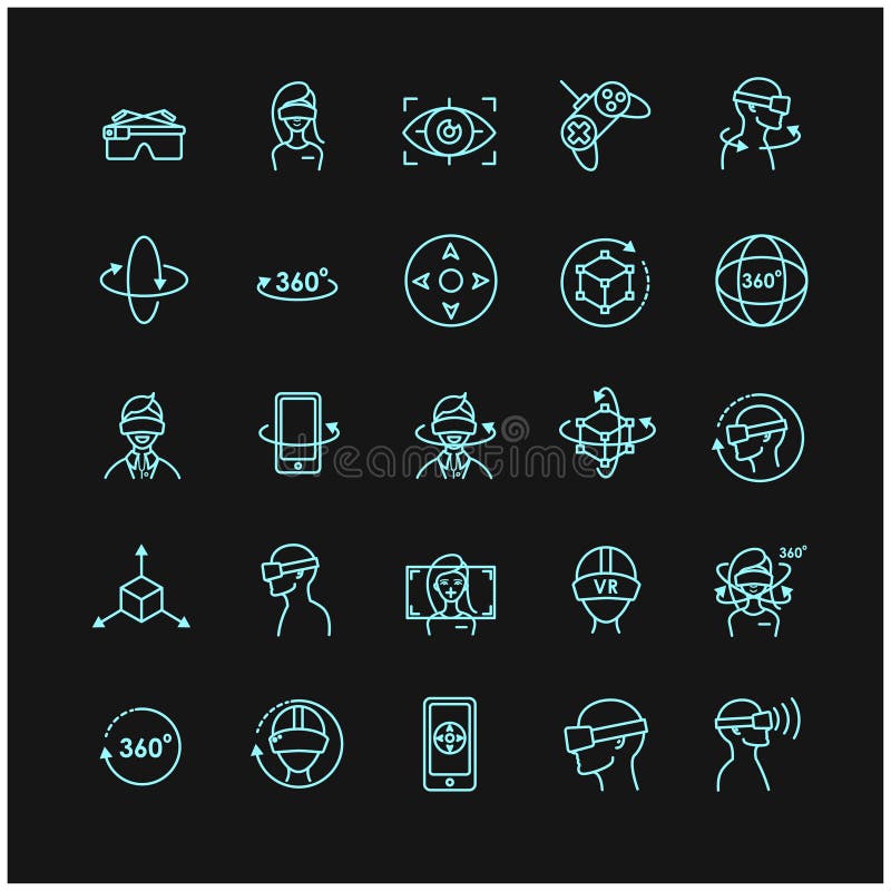 Virtual and Augmented Reality Vector Icon Set Stock Vector ...