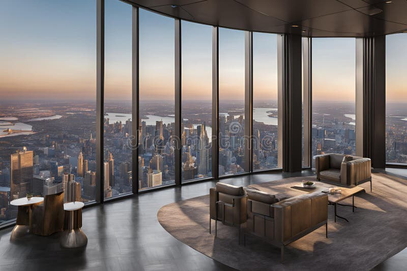 Virtual Background for Zoom a Room with Floor Toceiling Windows on a ...