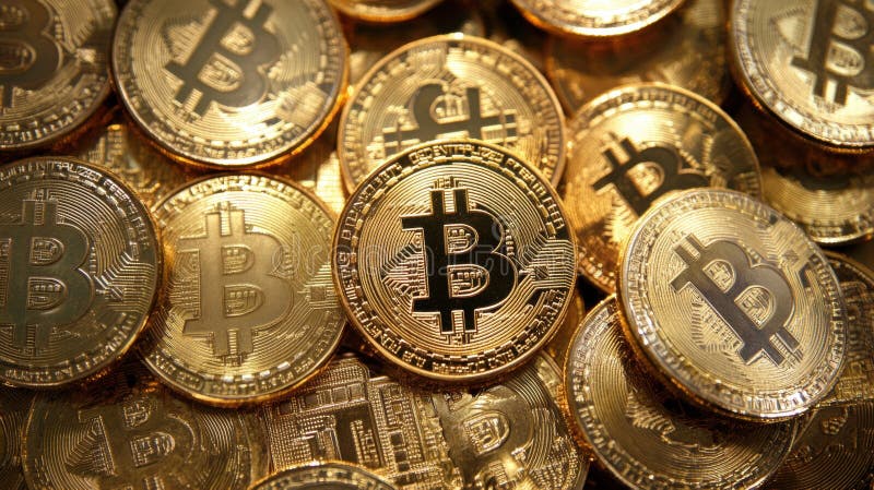 Virtual Bitcoin Coins with Dynamic Digital Stock Exchange Theme Stock ...