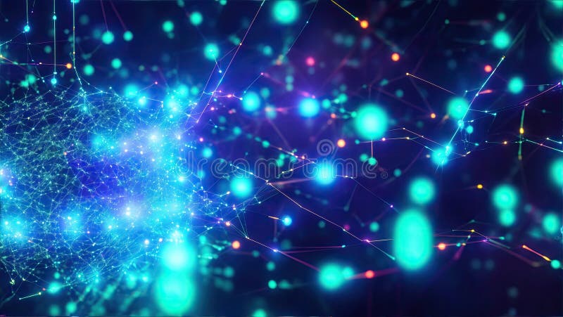 A Virtual Blockchain Network with Data Fields Floating Around Stock ...