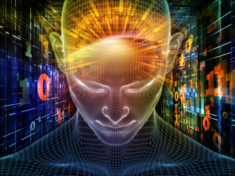 Virtual Human Technology stock illustration. Illustration of education ...