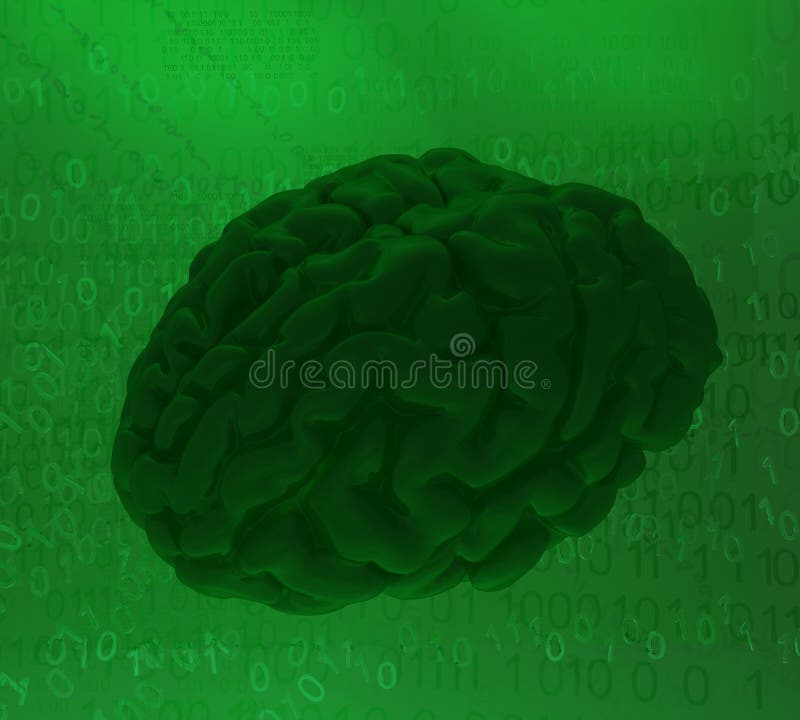Brain Green Icons on a White Background Stock Vector - Illustration of ...