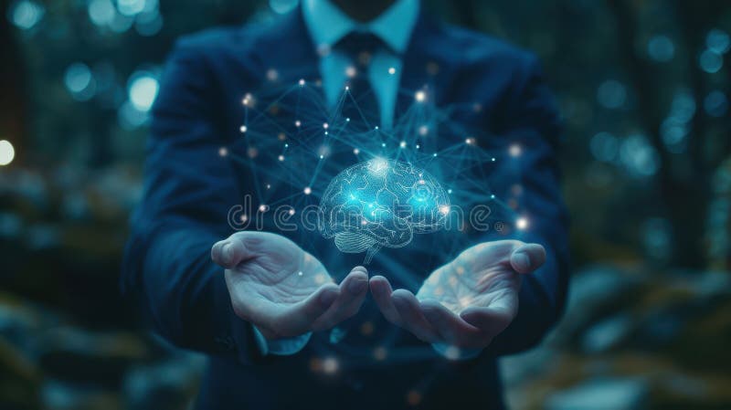 The Virtual Brain Network.AI Generated Image Stock Image - Image of interface, connection: 381038985