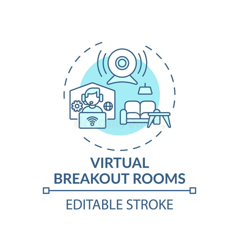 Virtual Breakout Rooms Concept Icon Stock Vector - Illustration of ...