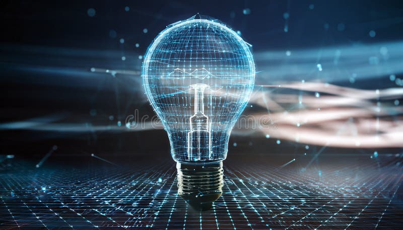 A Virtual Bulb. a Detailed, Transparent Virtual Bulb (3d Render) Stock ...