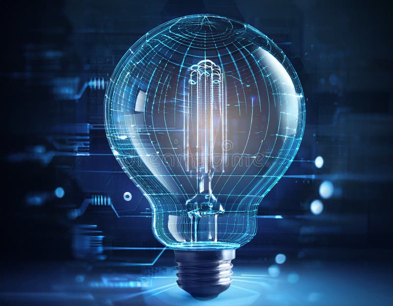 A Virtual Bulb. a Detailed, Transparent Virtual Bulb (3d Render) Stock ...