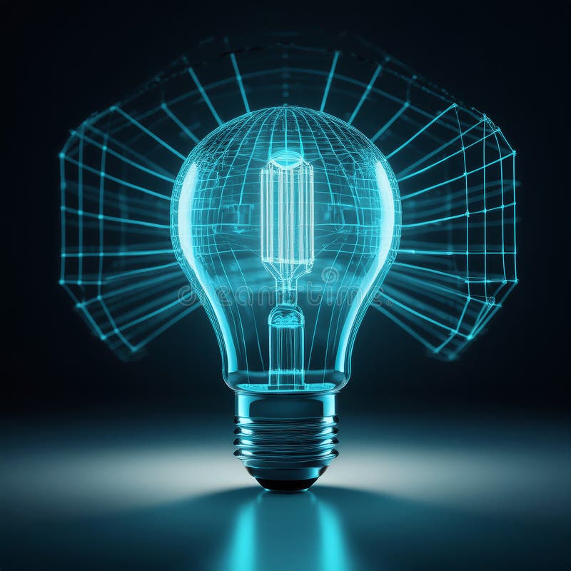 A Virtual Bulb. a Detailed, Transparent Virtual Bulb (3d Render) Stock ...