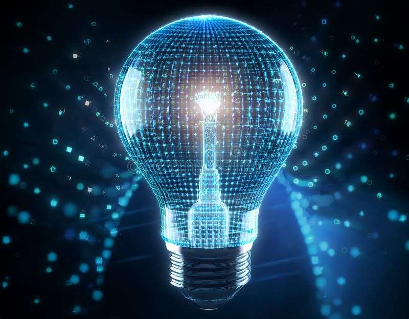 A Virtual Bulb. a Detailed, Transparent Virtual Bulb (3d Render) Stock ...