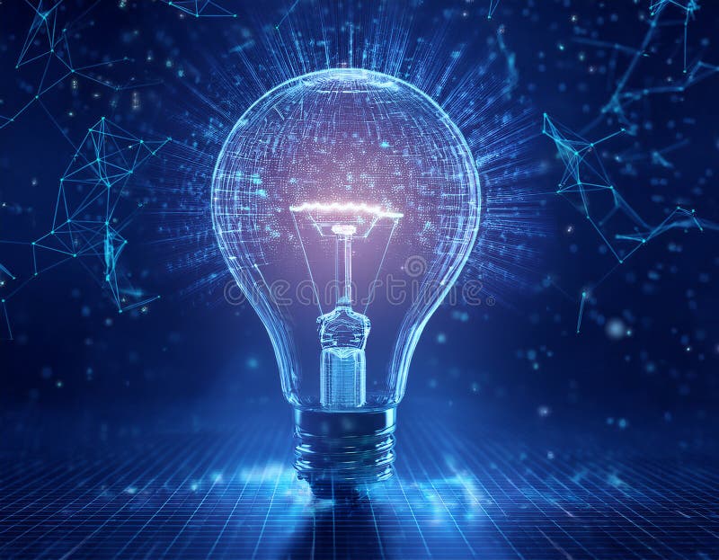 A Virtual Bulb. a Detailed, Transparent Virtual Bulb (3d Render) Stock ...