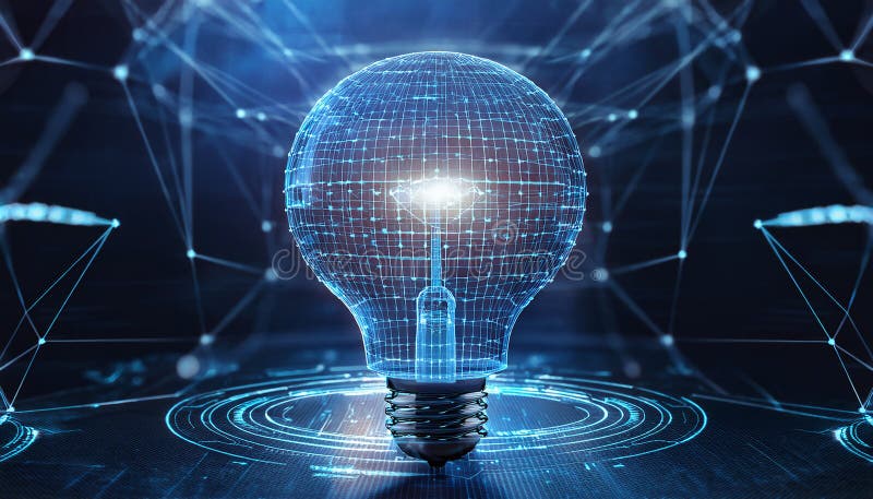 A Virtual Bulb. a Detailed, Transparent Virtual Bulb (3d Render) Stock ...