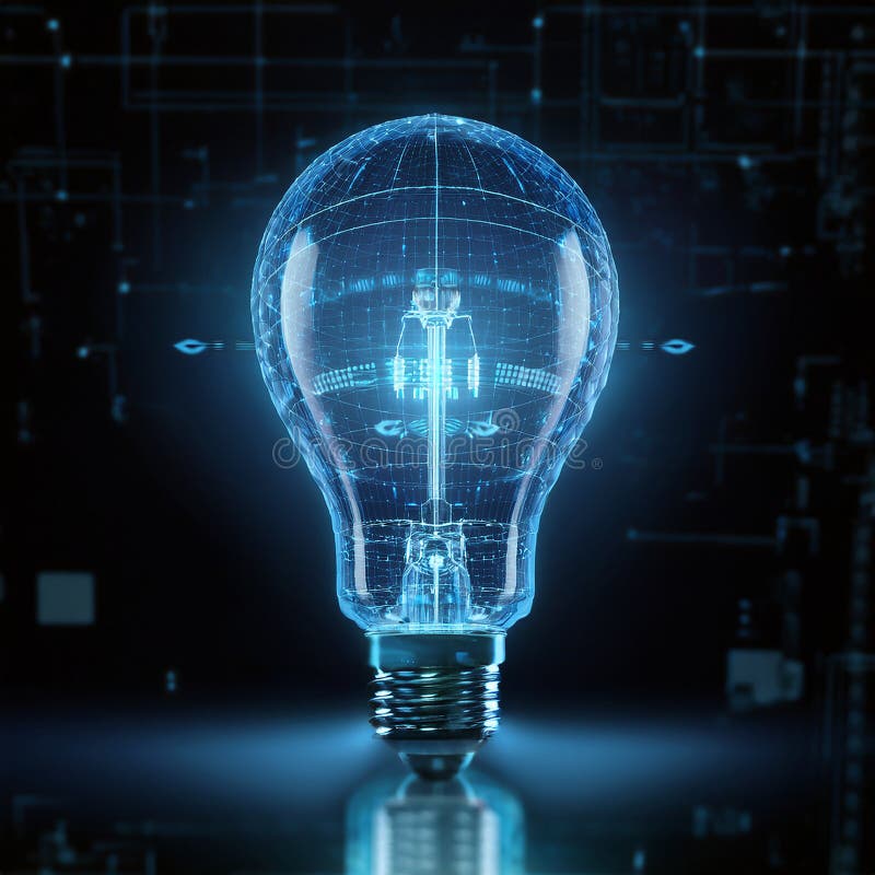 A Virtual Bulb. a Detailed, Transparent Virtual Bulb (3d Render) Stock ...