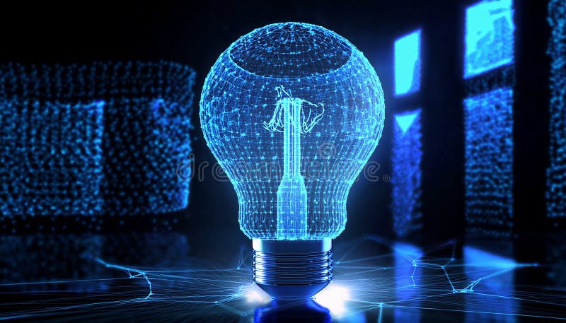 A Virtual Bulb. a Detailed, Transparent Virtual Bulb (3d Render) Stock ...