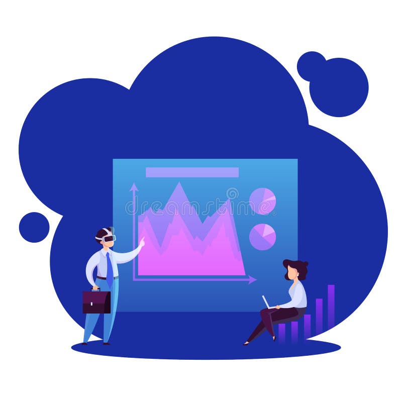 Virtual Business Concept Set. Modern Technology, Internet Stock Vector ...