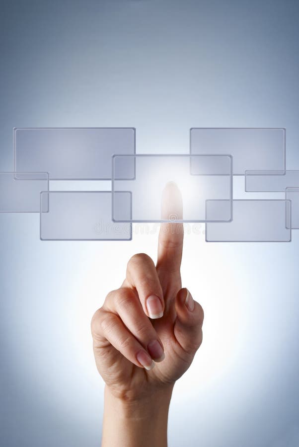 Virtual button stock photo. Image of hand, interface - 28446256