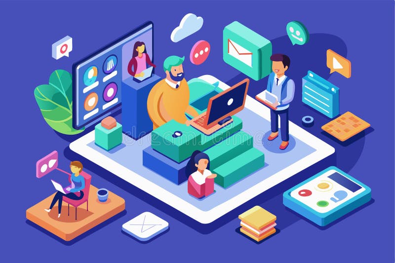 A Virtual Call Setup Showcases Individuals Engaged in a Video ...