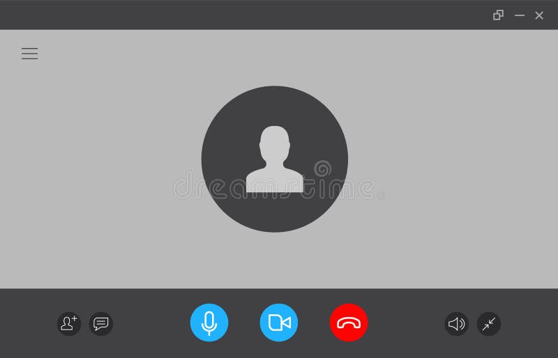 Virtual Call Video Mockup Icon. Videocall Interface Phone Desktop ...