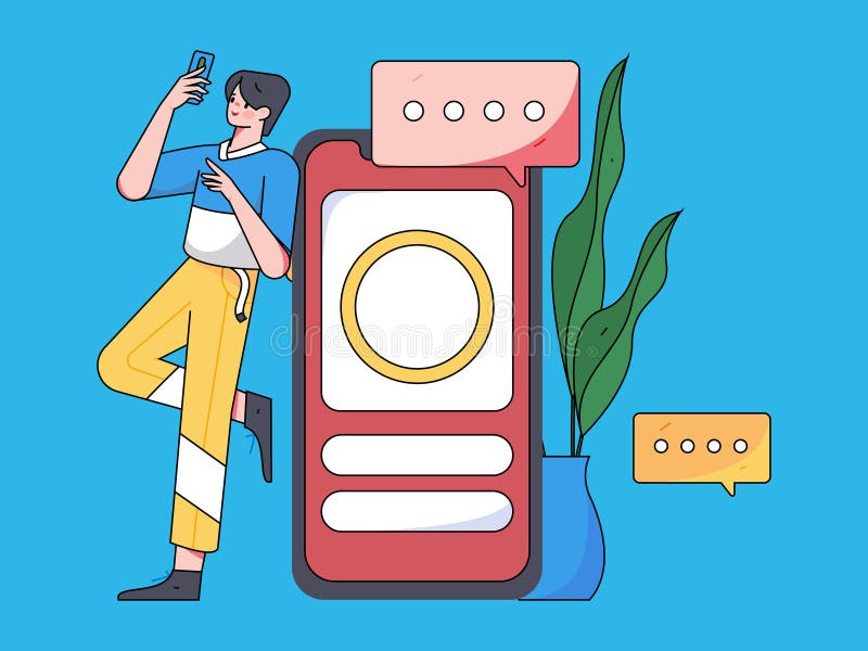 Virtual Characters Social Communication Concept Business Flat Vector ...