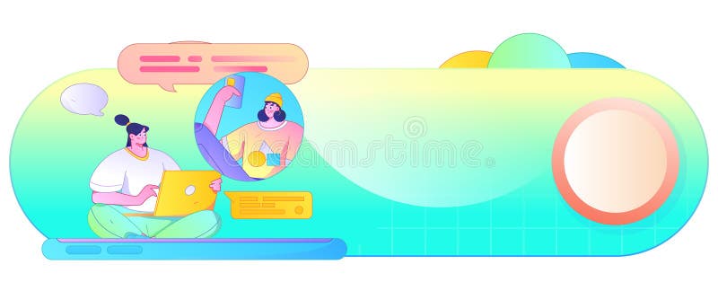 Virtual Characters Social Communication Concept Business Flat Vector ...