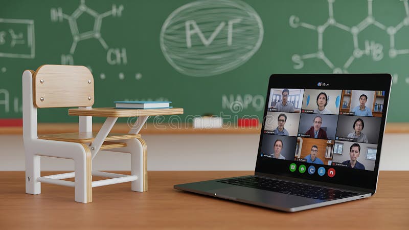 Virtual Chemistry Class with Video Conference and Scientific Formulas ...