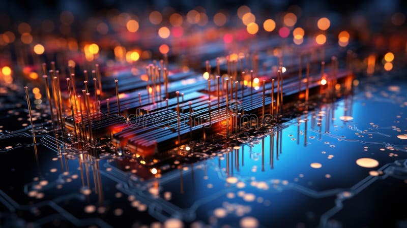 A Virtual Circuit Diagram Depiction in an Abstract Image. Thin Lines ...