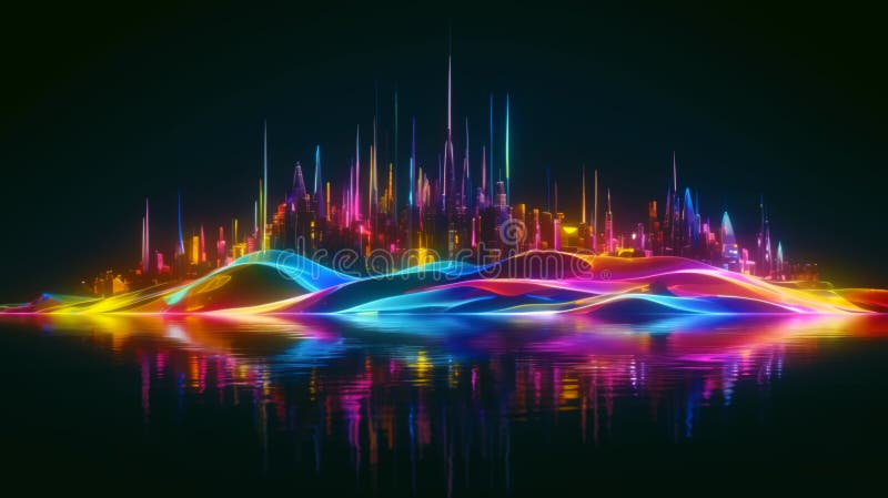 A Virtual City of the Future. a Symbol of Technology Development Stock ...