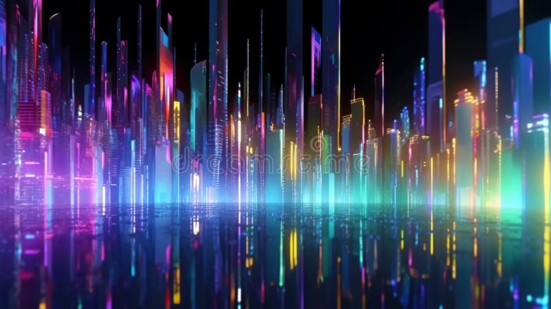 A Virtual City of the Future. a Symbol of Technology Development Stock ...