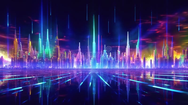 A Virtual City of the Future. a Symbol of Technology Development Stock ...