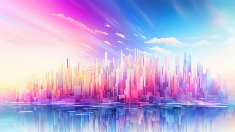 A Virtual City of the Future. a Symbol of Technology Development Stock ...