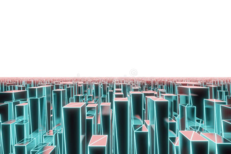 Virtual City in Meta Universe, 3D Rendering Concept of Metaverse Matrix ...