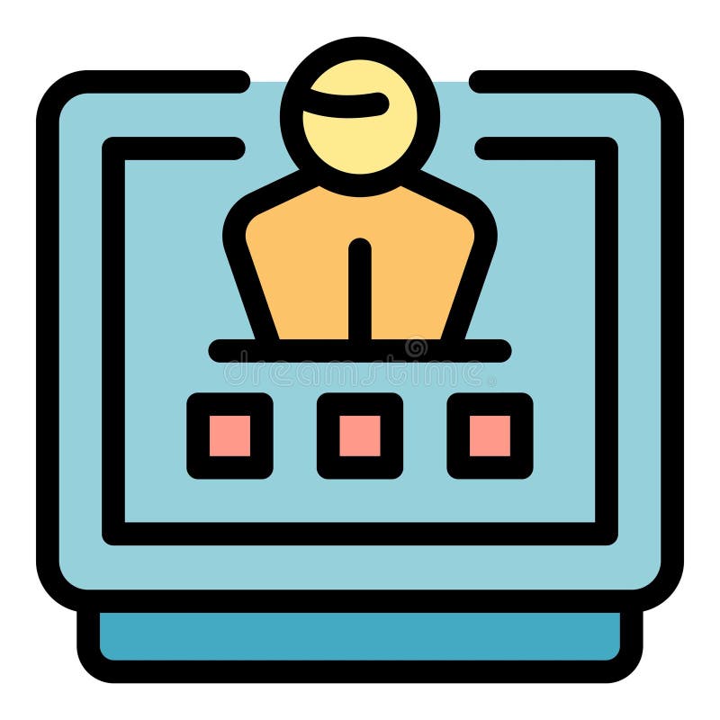 Virtual Class Icon Vector Flat Stock Illustration - Illustration of software, flat: 285696426