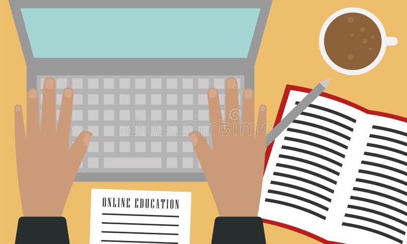 Virtual class illustration stock vector. Illustration of people - 194098473