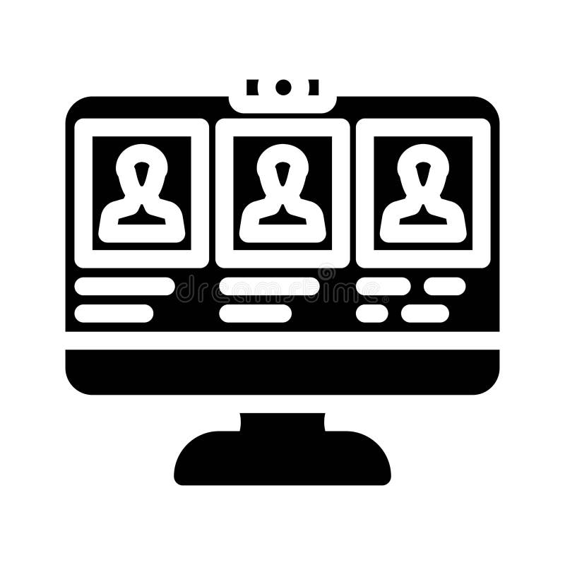 Virtual Classroom Online Learning Platform Glyph Icon Vector ...