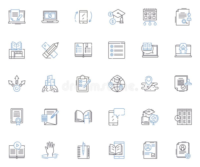 Virtual Classrooms Line Icons Collection. Online, Remote, Collaborative ...
