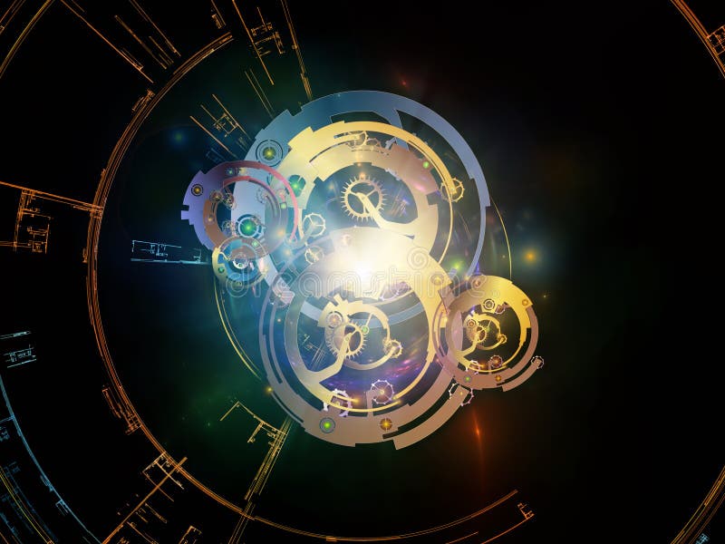 Virtual Clockwork stock illustration. Illustration of backdrop - 159120122