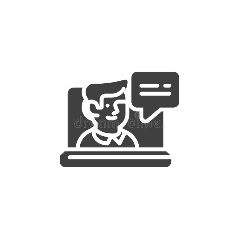 Virtual Coaching Vector Icon Stock Vector - Illustration of simple ...