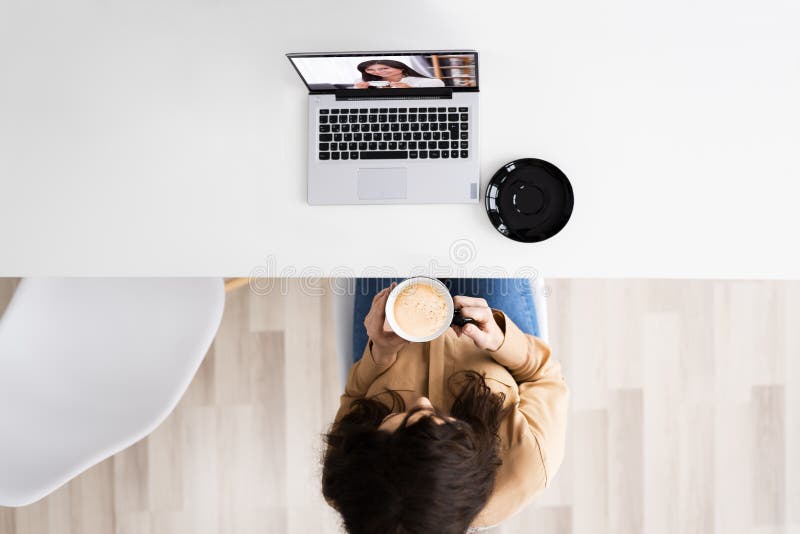 Virtual Coffee Break Online Stock Image - Image of meeting, high: 212702299