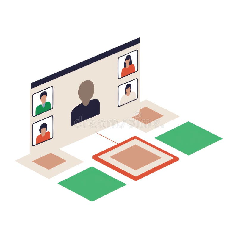 Virtual Collaboration Concept with People on Screen and Interactive ...