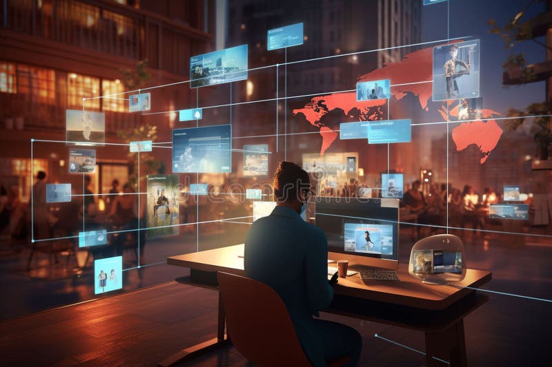 Virtual Collaboration Platforms Connecting Stock Illustration ...