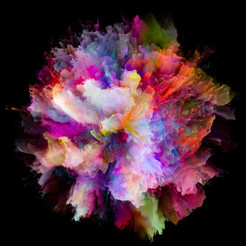 Virtual Color Splash Explosion Stock Illustration - Illustration of ...