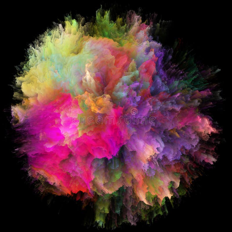 Virtual Color Splash Explosion Stock Illustration - Illustration of ...