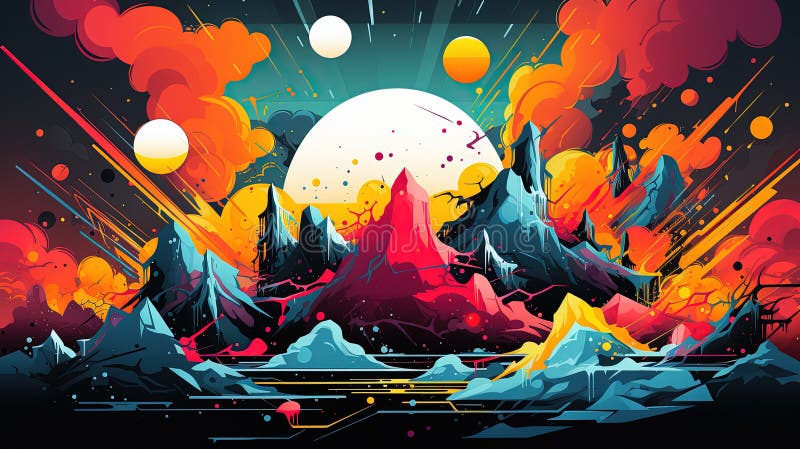 Virtual Colorful Abstract Art Theme of Minimalistic Modern Contemporary ...