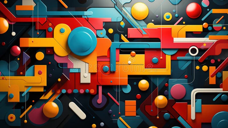 Virtual Colorful Abstract Art Theme of Minimalistic Modern Contemporary ...