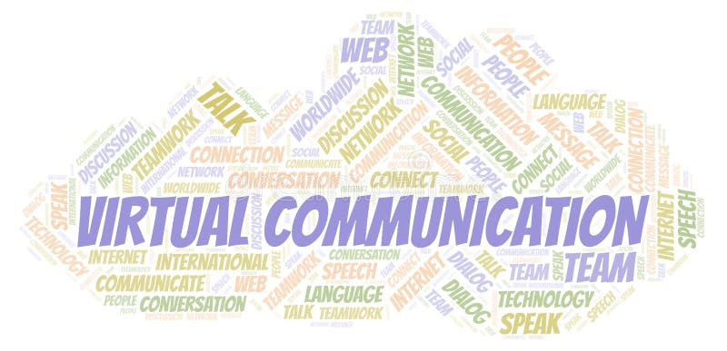 Virtual Communication Word Cloud. Wordcloud Made with Text only Stock ...
