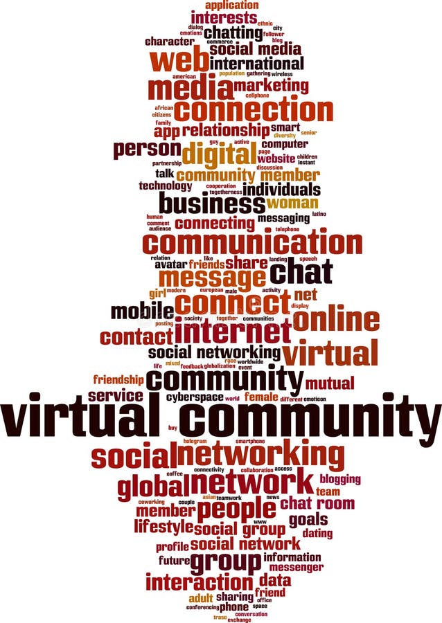 Virtual Community Word Cloud Stock Vector - Illustration of service ...
