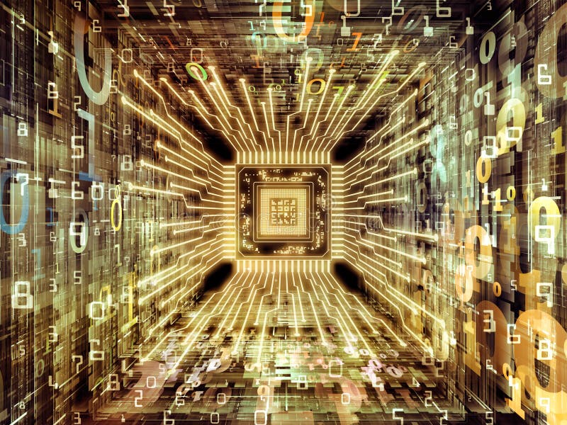 Virtual Computer CPU stock illustration. Illustration of element ...