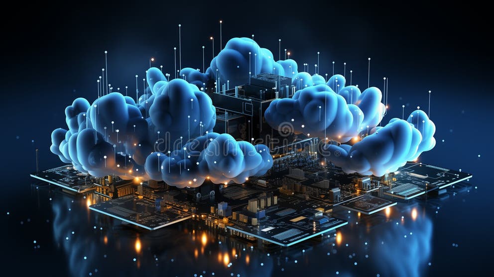 Virtual Computing Blue Natural Cloud Sky the Idea of Cloud Technology ...
