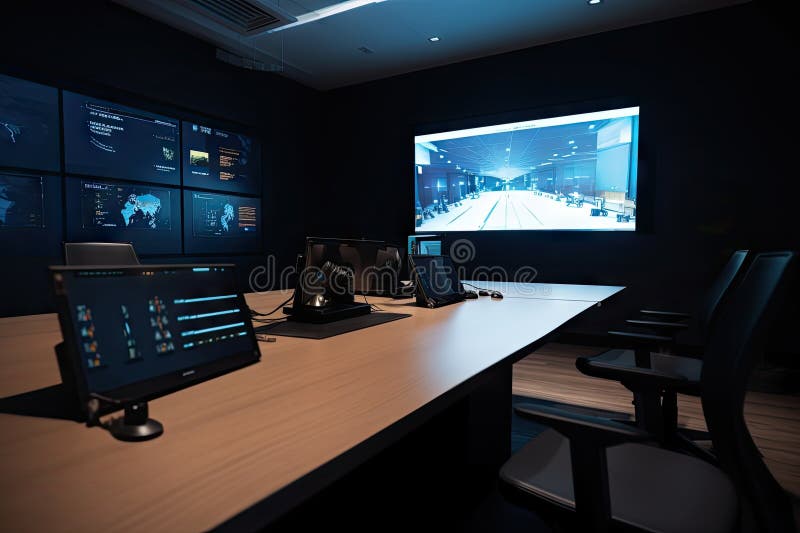 Virtual Conference Room with Large Screen and Presenter Controls, Ready ...