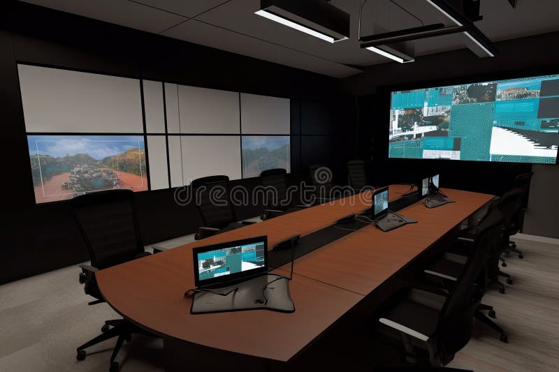 Virtual Conference Room, with Screens and Projection Tools, To Showcase ...