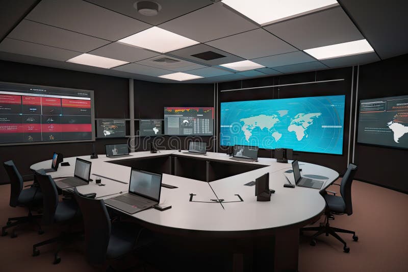 Virtual Conference Room, with Screens and Projection Tools, To Showcase ...